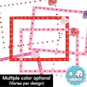 Valentine Clipart Border Set, Heart Border, Valentine's Day Clip Art ...