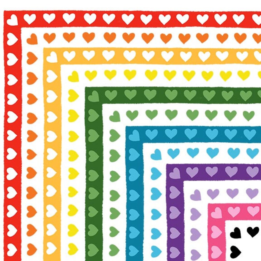 Valentine Clipart Borders - Rainbow Heart Valentines Day Clip Art ...