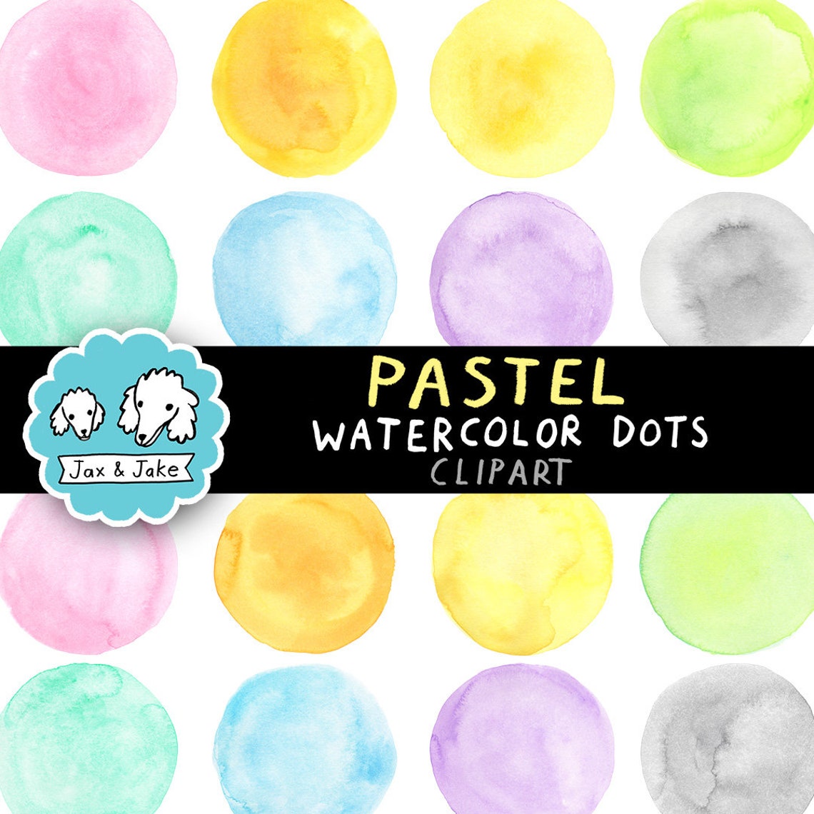 Pastel Watercolor Circle Clipart Round Watercolour Clip Art | Etsy