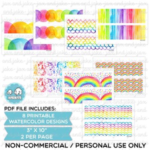 Watercolor Bulletin Board Border Bundle - Back to School Rainbow ...