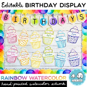 Rainbow Watercolor Classroom Decor Growing Bundle - Etsy