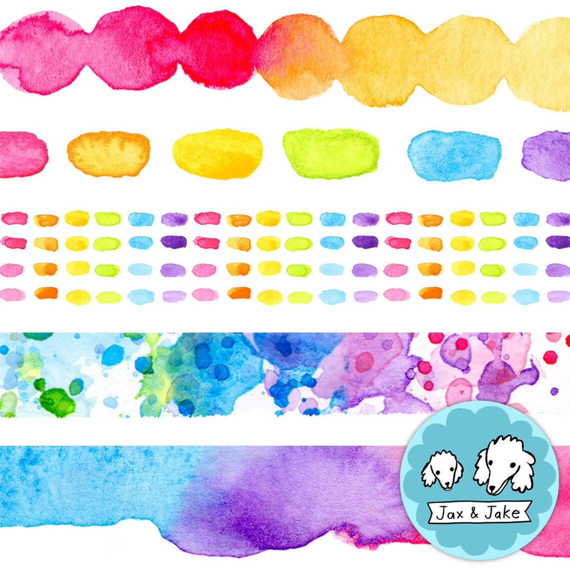 Bright Rainbow Watercolor SLIDE BORDERS | Powerpoint Slide Backgrounds ...