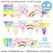 Editable Rainbow Watercolor Banners 2 Printable Banner for - Etsy