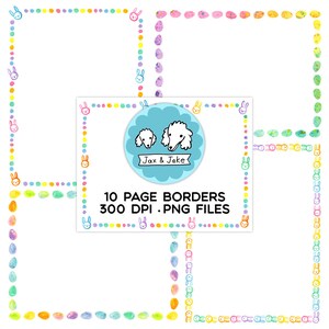 Watercolor Easter Clipart Borders, Spring Rainbow Easter Egg, Cute ...