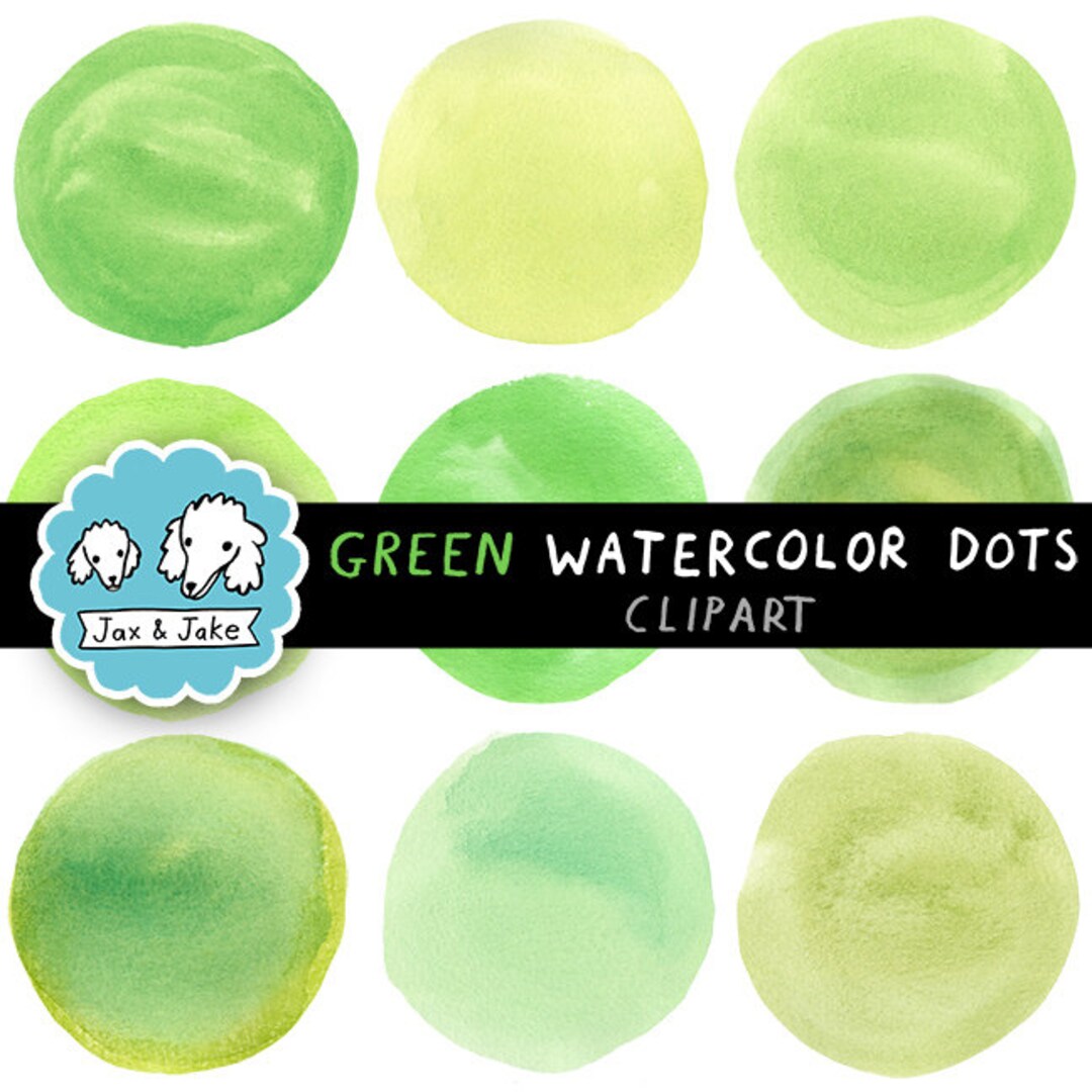 Bright Green Watercolor Circles Clipart | Pastel Circle Backgrounds for ...