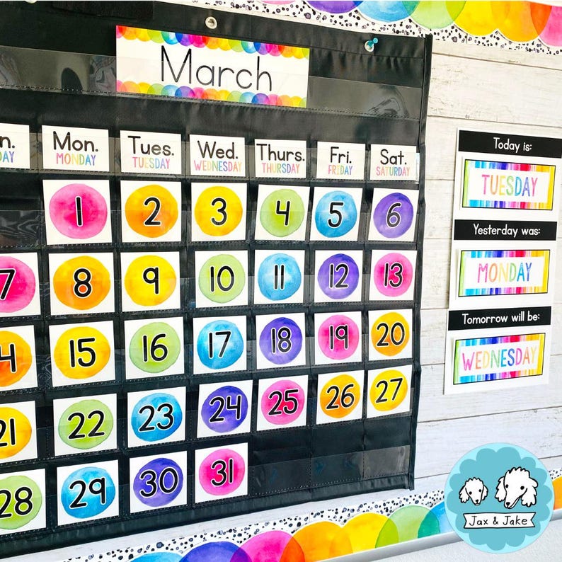 Rainbow Watercolor Classroom Decor Growing Bundle - Etsy