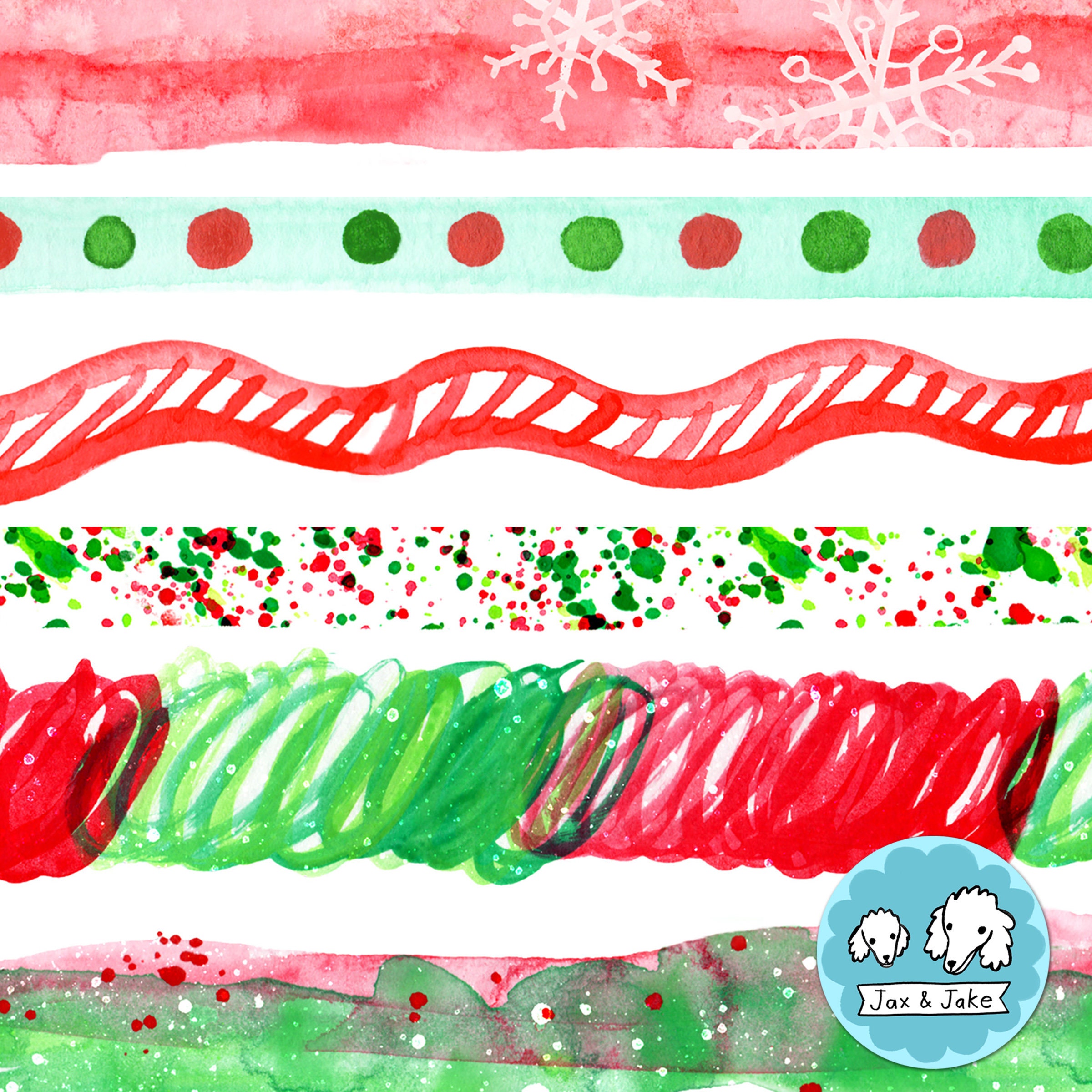 Watercolor Holiday SLIDE Border Clipart, Christmas Google Slides ...