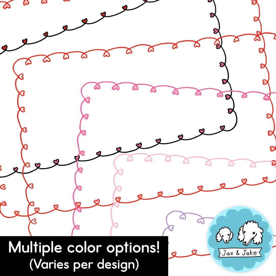 Skinny Valentine Clipart Borders, Valentine’s Day Clip Art Thin ...