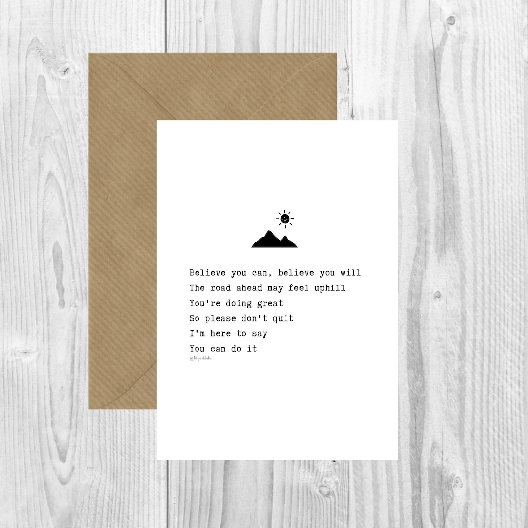 You Can Do It Poem Greeting Card Self Belief Supportive - Etsy UK