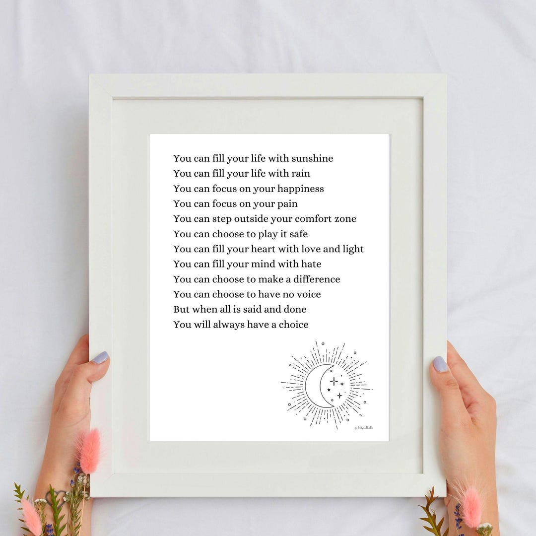 A4 Print: You Always Have a Choice, Poems - Etsy
