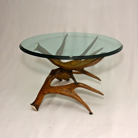 Moose Glass Coffee Tables Moose Antler Table For Coffee Etsy