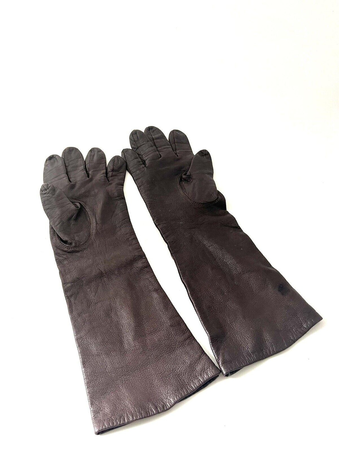 Vintage Gloves Brown Leather Long Gloves Italian Leather Gloves Size 6.5 - Etsy