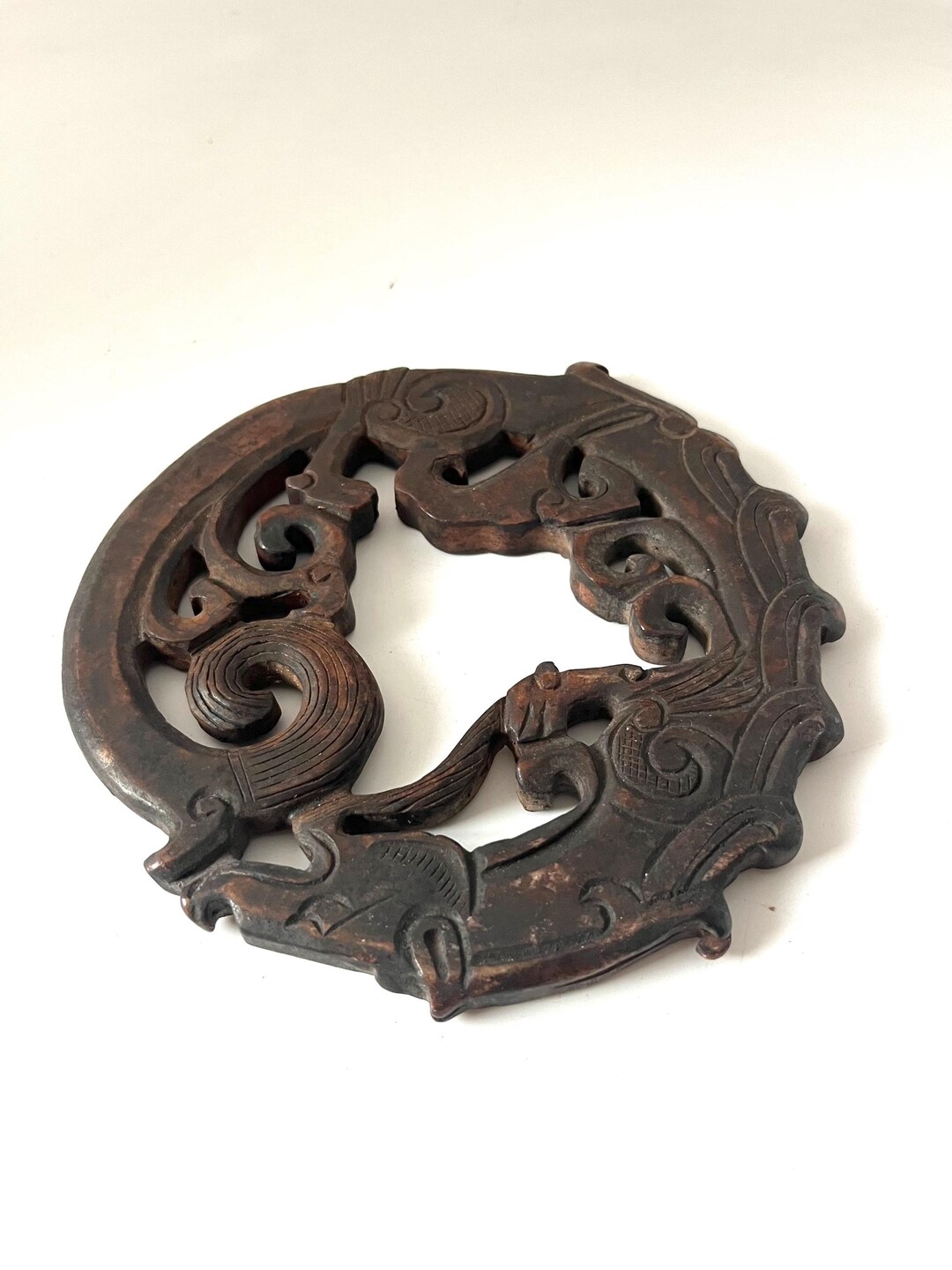 Chinese Carved Wooden Trivet Dragon Placemat Wall Decor MORE AVAILABLE ...
