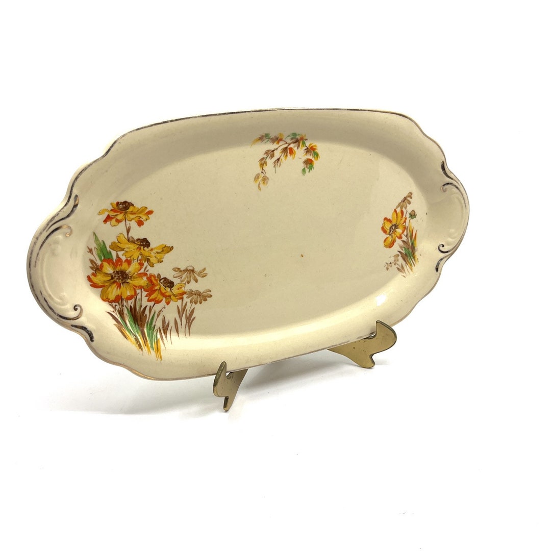 J & G Meakin Sunshine Ware Serving Flower Pattern Plate Rgd No 561073 ...