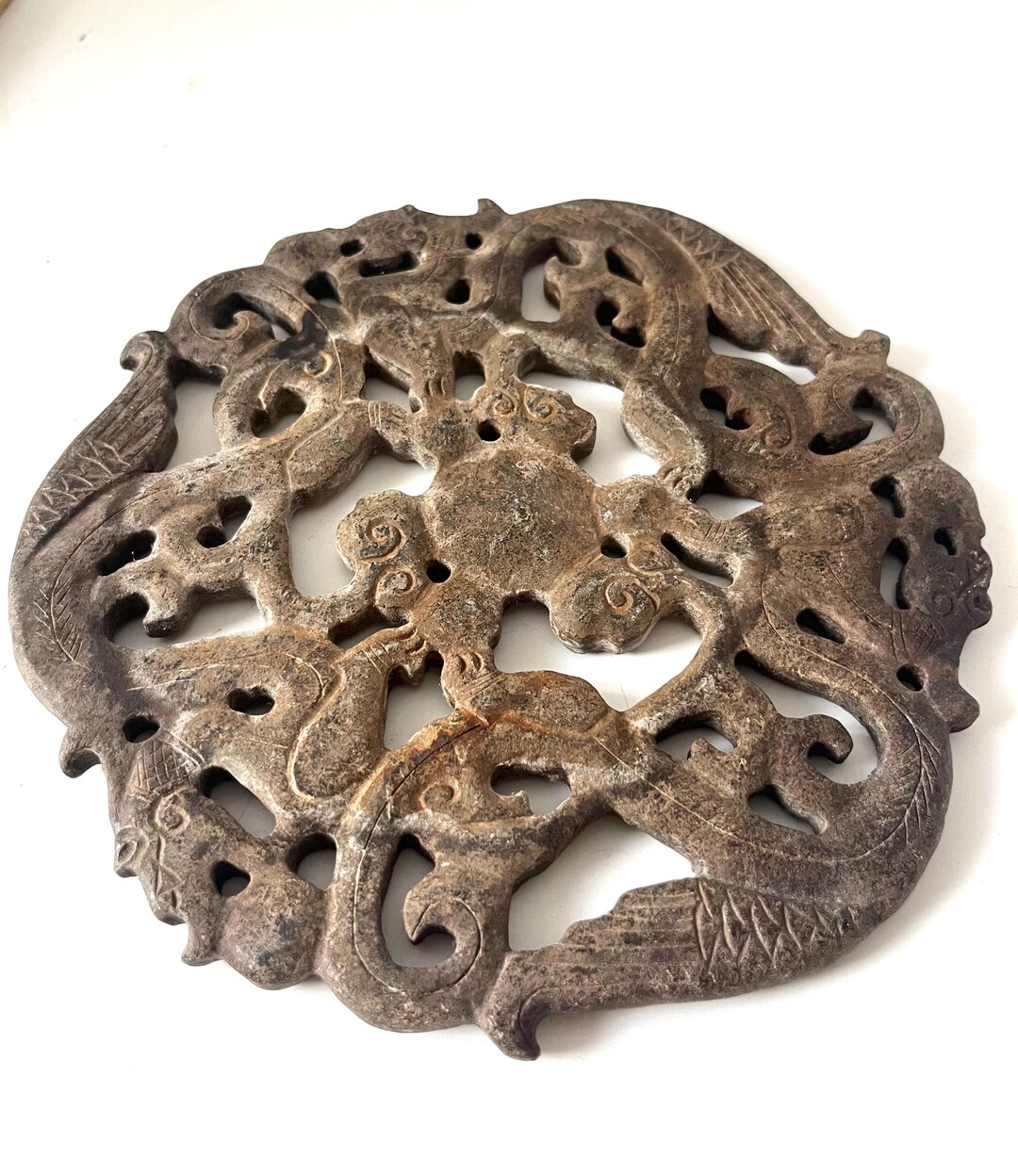 Chinese Carved Wooden Trivet Dragon Placemat Wall Decor - Etsy