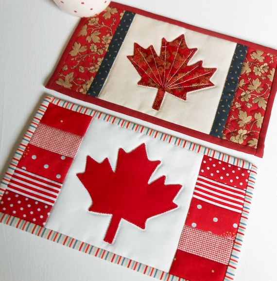 Canadian Flag Maple Leaf Mug Rug | Etsy