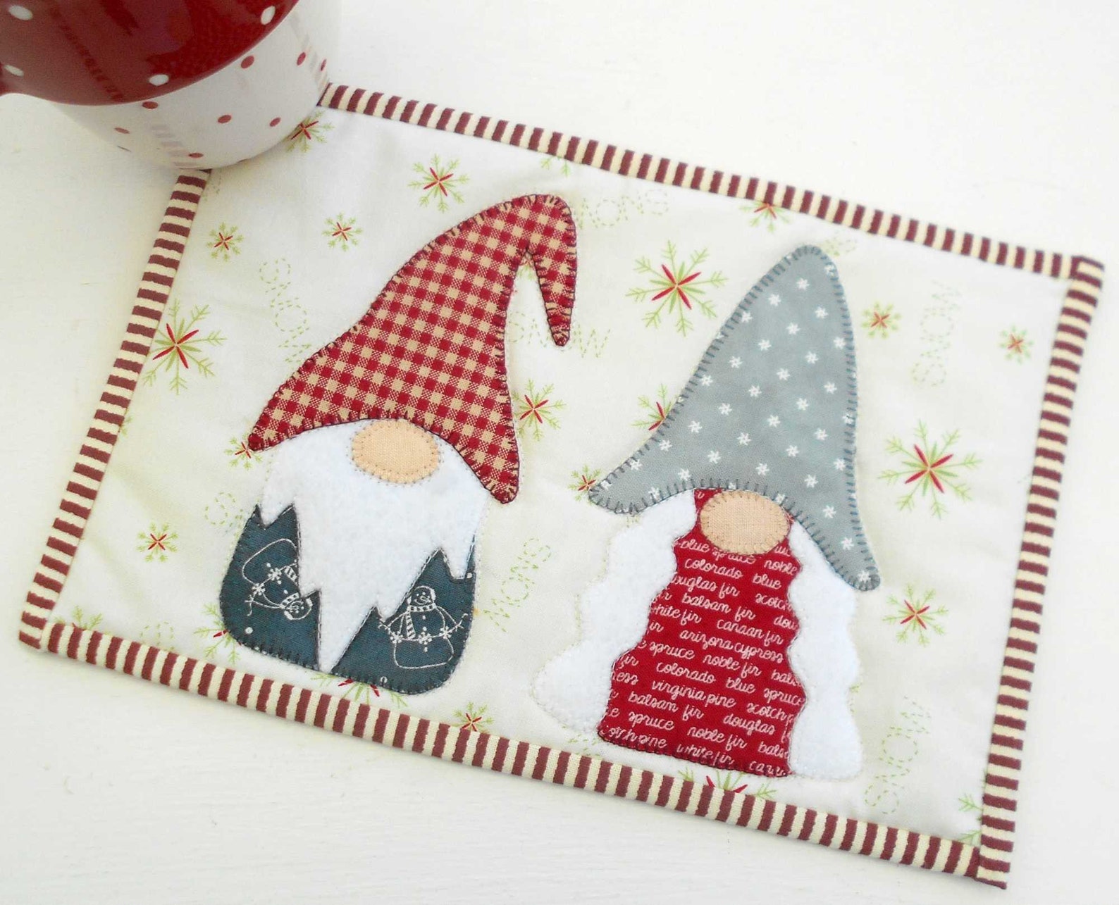 Nordic Gnomes Mug Rug Pattern - Etsy