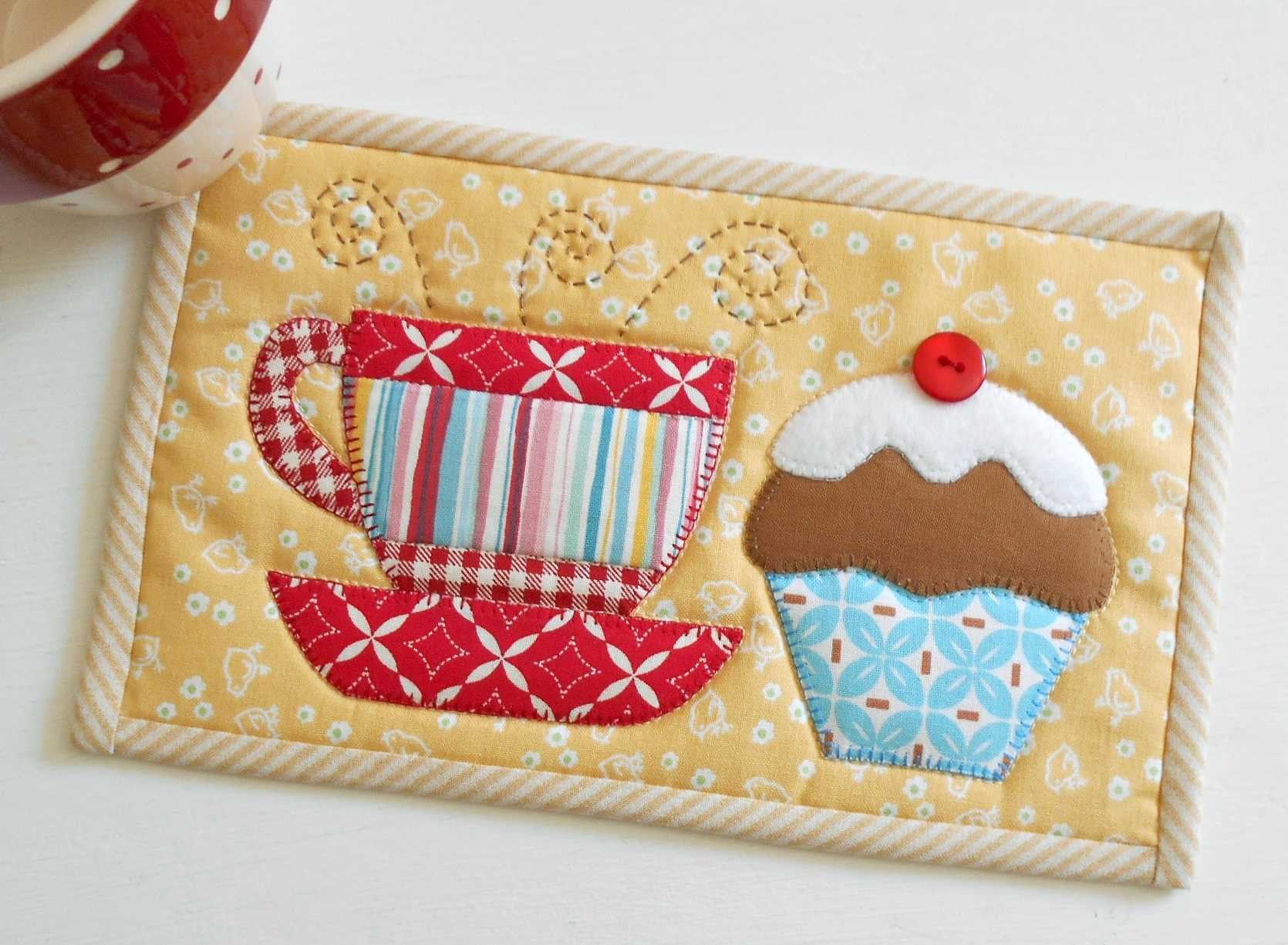 Tea and Cake Mug Rug - Etsy