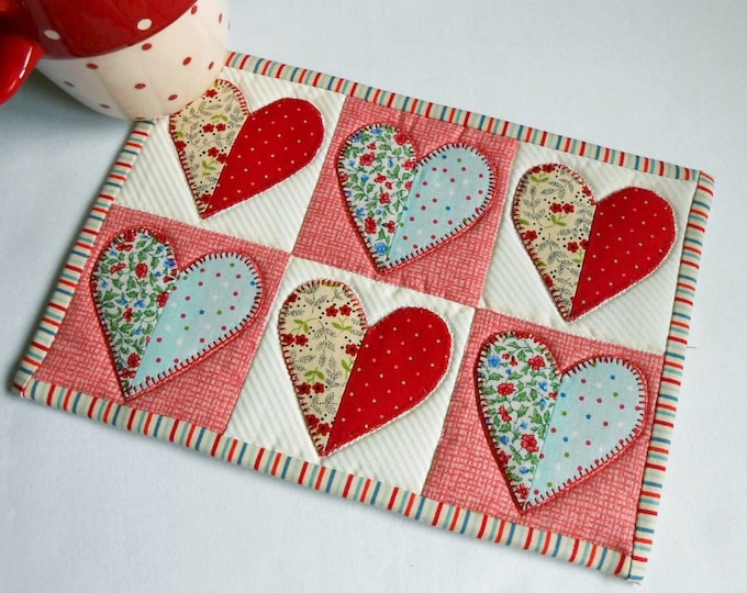 Easy Valentines Mug Rug SEWING Pattern - Etsy