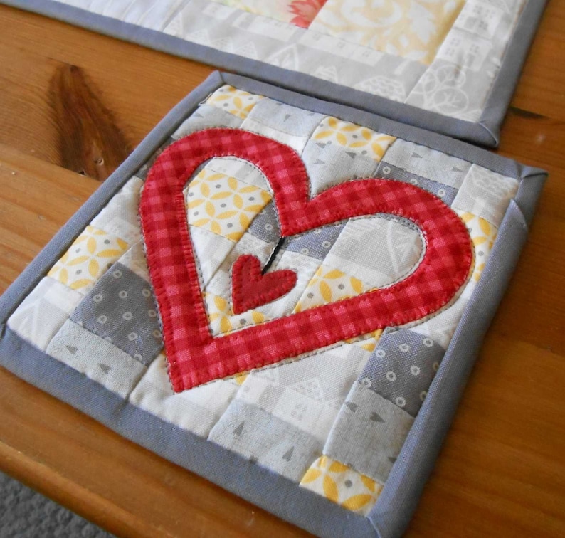 Valentine Hearts Mug Rug Pattern | Etsy