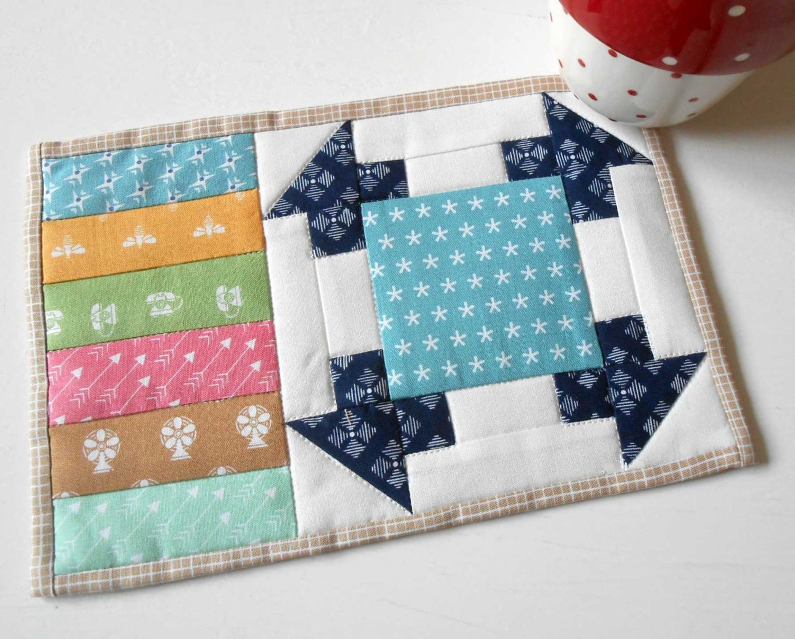 Patchwork Corners Mug Rug Pattern - Etsy