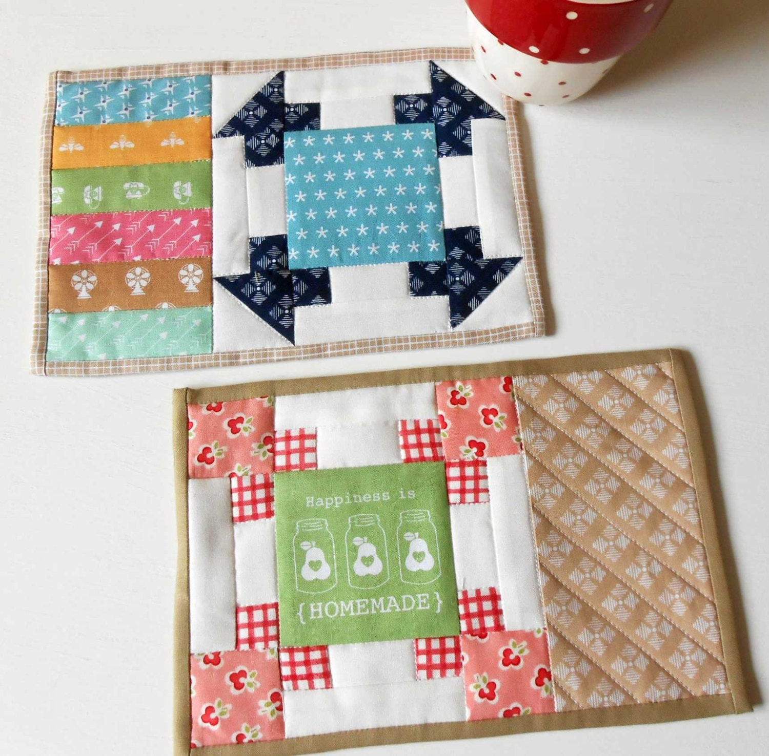 Patchwork Corners Mug Rug Pattern | Etsy