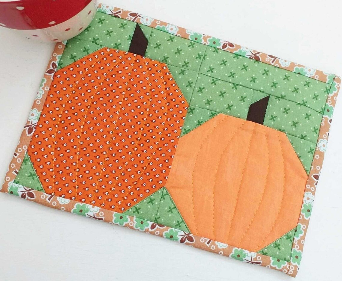 Pumpkin Patch Mug Rug Pattern - Etsy