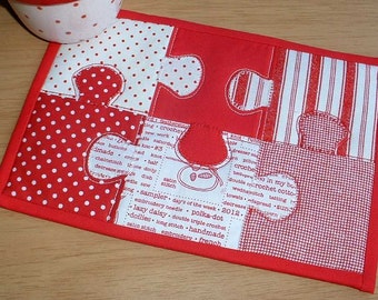 Log Cabin Cross Mug Rug Pattern | Etsy