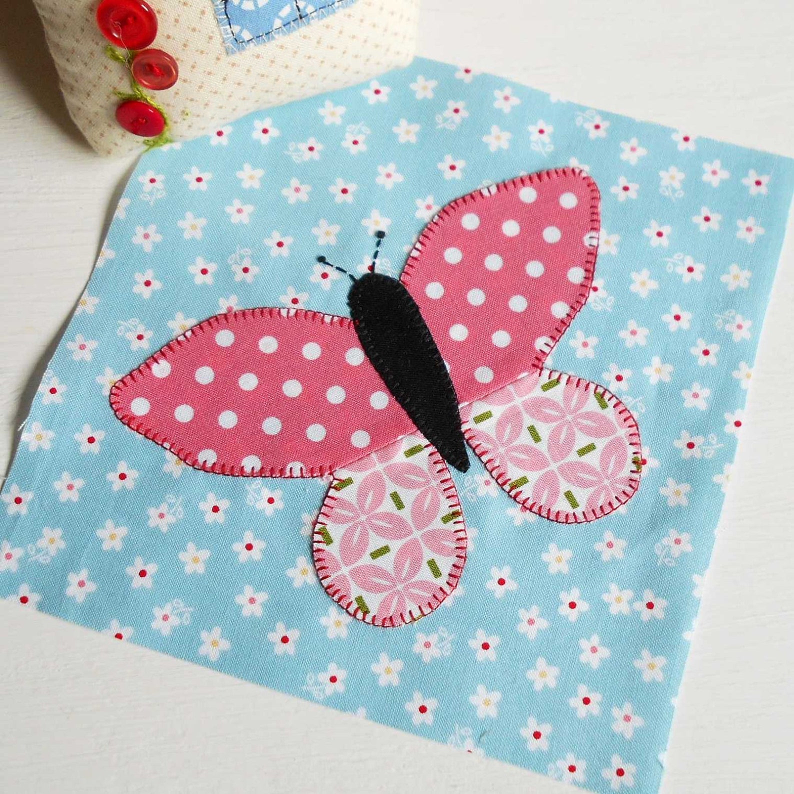 Butterfly Patch Mug Rug Pattern and 6" Quilt Block - Etsy