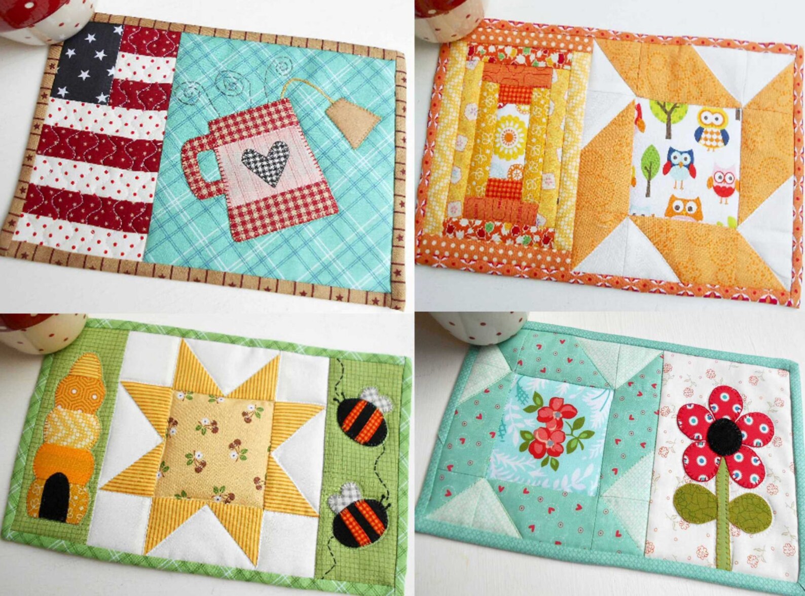 One Block Mug Rugs Pattern Book - 10 Mini Quilts Using a Single Block ...