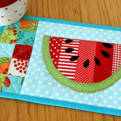 Summer Watermelon Mug Rug Pattern - Etsy