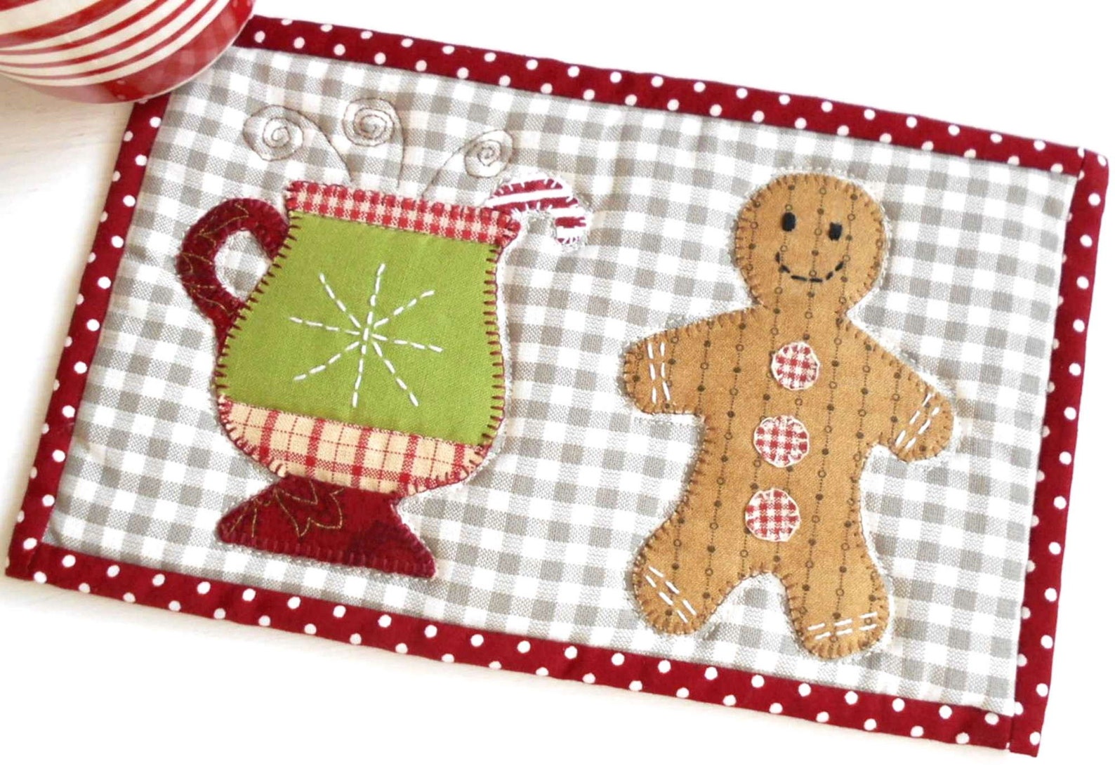 Gingerbread Cup Mug Rug Pattern | Etsy