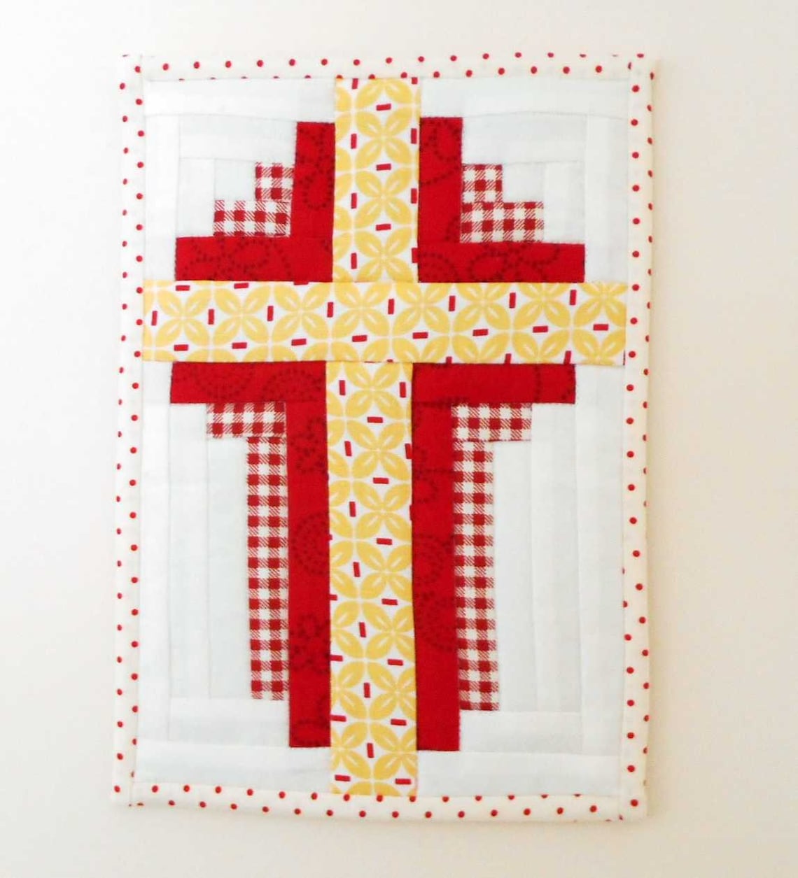 Log Cabin Cross Mug Rug Pattern - Etsy