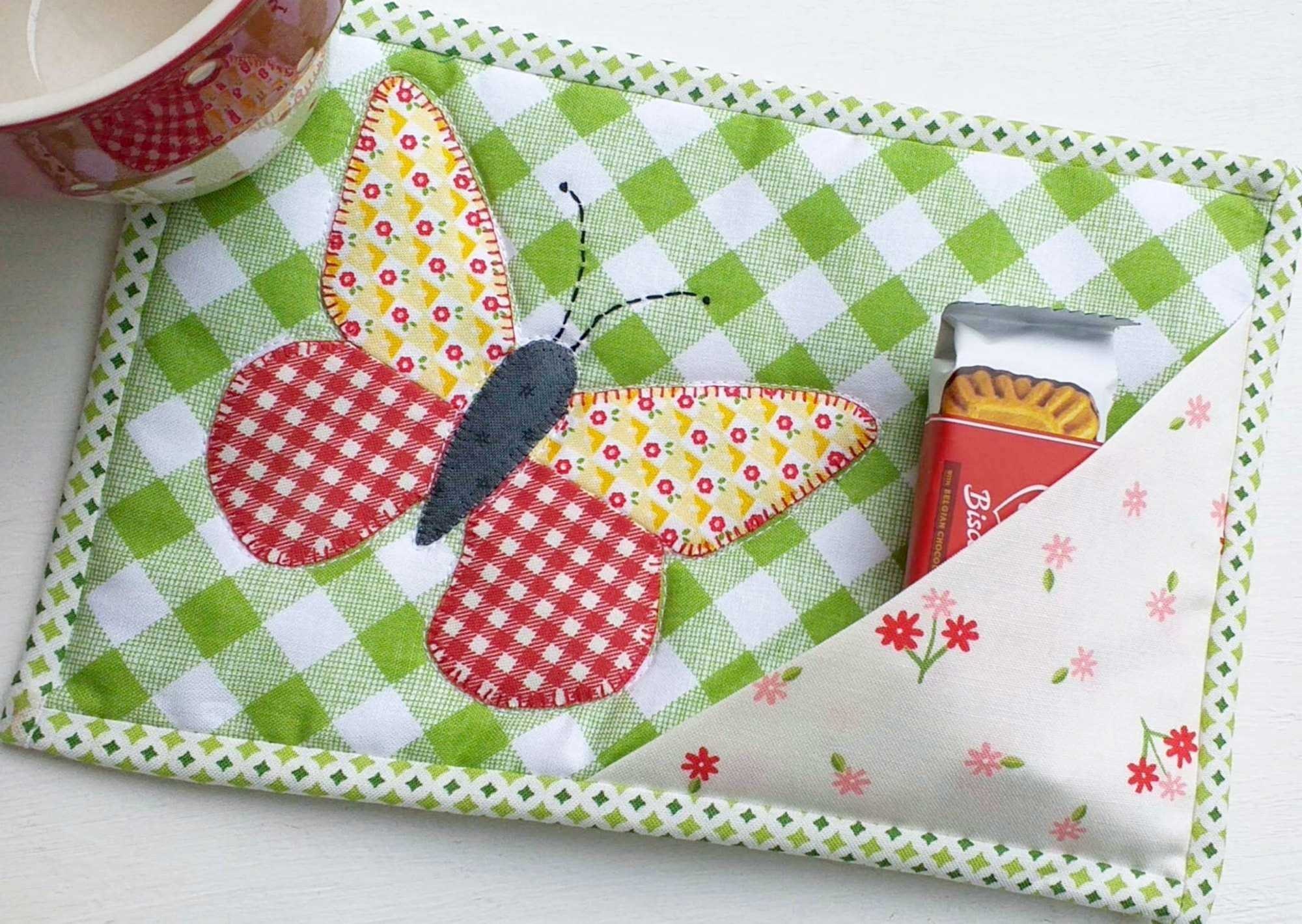 Butterfly Pocket Mug Rug Pattern - Etsy UK