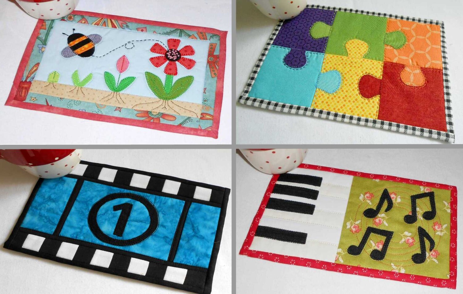 Hobby & Fun Mug Rug Patterns : 10 Designs to Create and Enjoy - Etsy