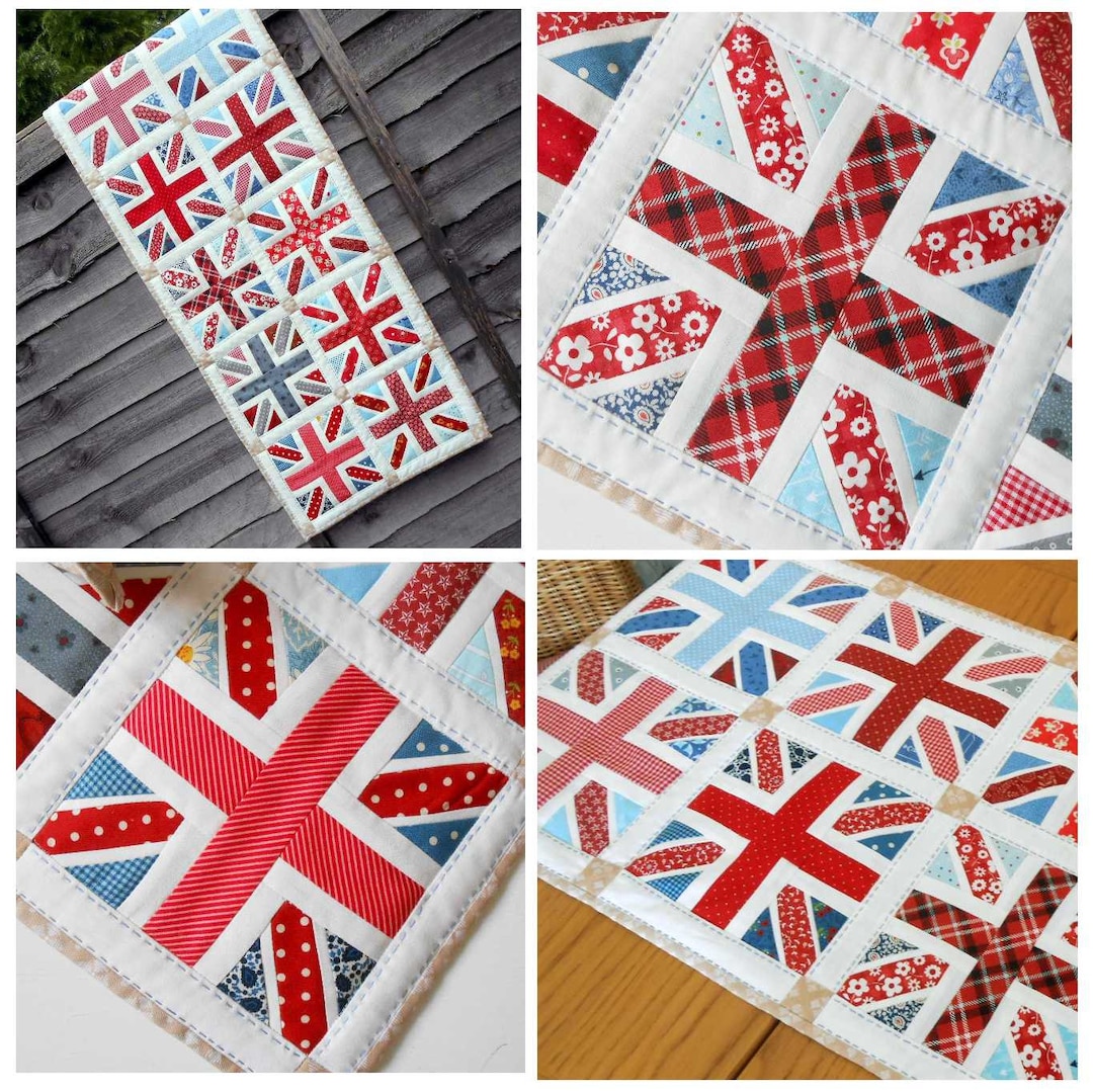Union Jack Patchwork Block and Table Runner Pattern - Etsy