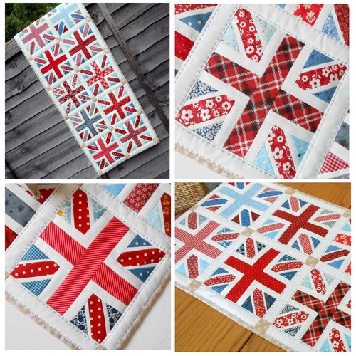 Union Jack Patchwork Block and Table Runner Pattern - Etsy