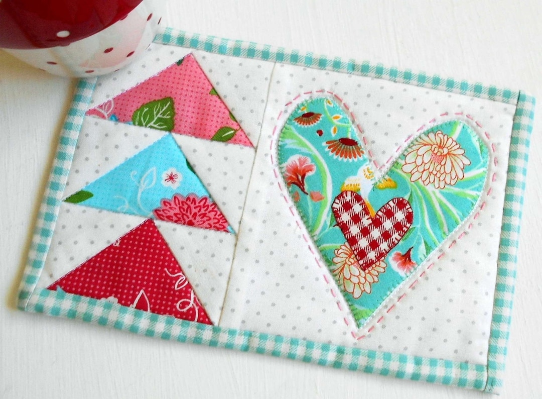 Sweet Love Mug Rug Pattern - Etsy