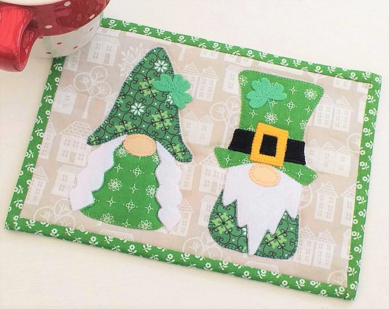 Nordic Gnomes Mug Rug Pattern - Etsy