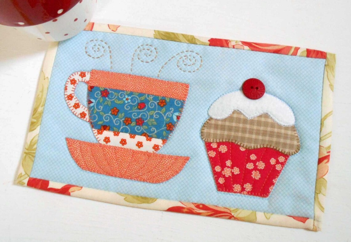 Tea and Cake Mug Rug - Etsy
