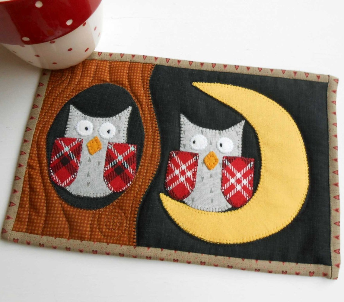 Night Owls Mug Rug Pattern - Etsy