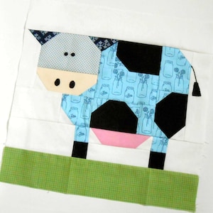 Patchwork Cow Mug Rug and Patchwork Block Pattern - Etsy UK