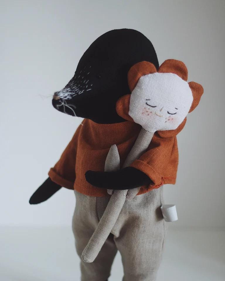 Mole Doll With Flower, Ready to Ship, Christmas Present, Toy for ...