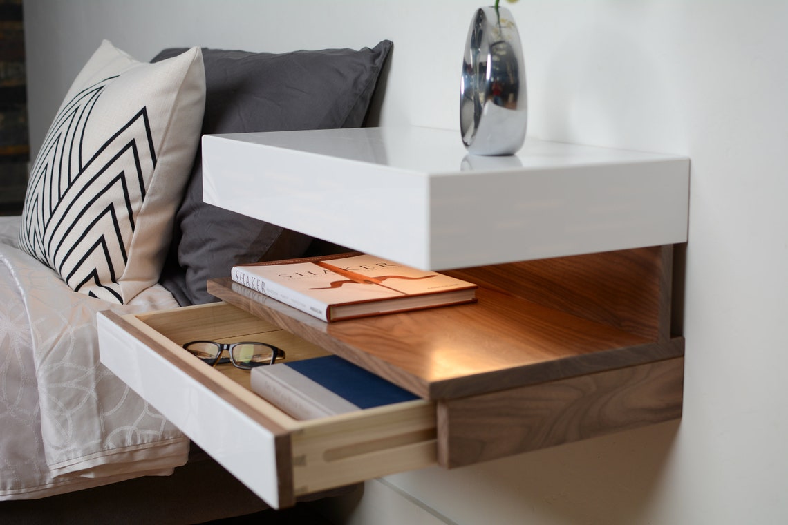 Modern Nightstand Floating Nightstand Floating Night Stand | Etsy