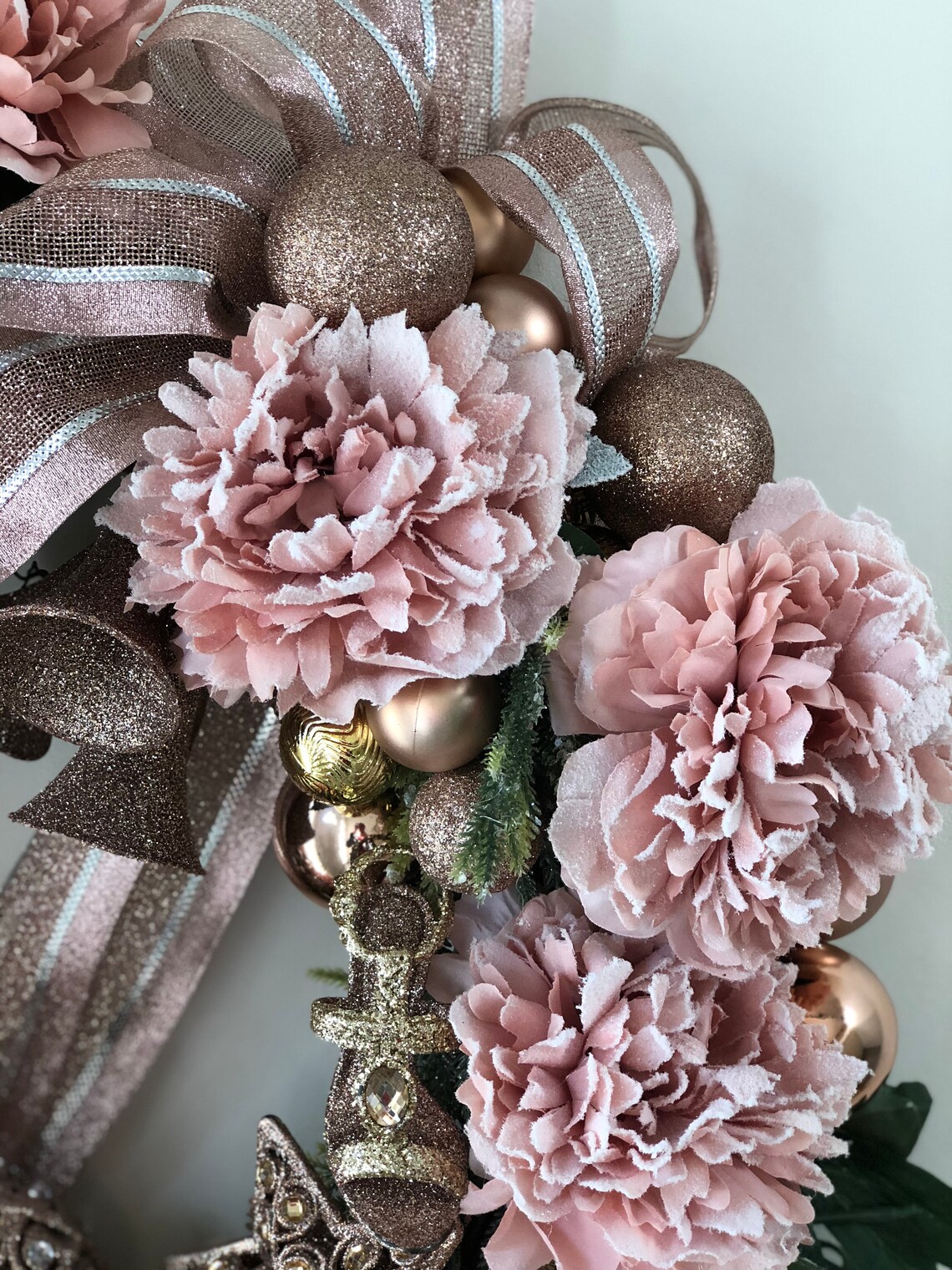 Christmas Wreaths Pink Decor Holidays Wreaths Front Door - Etsy