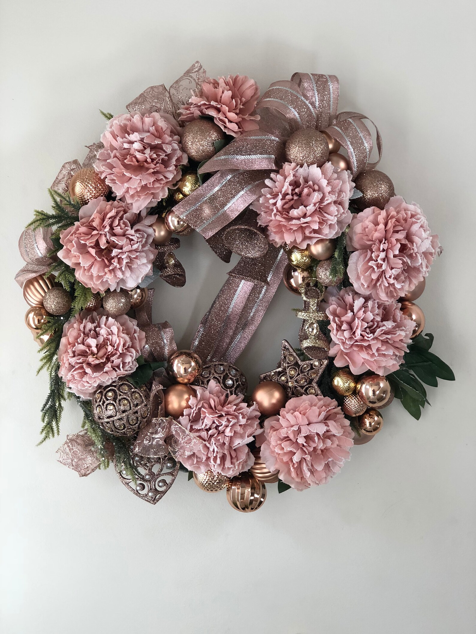 Christmas Wreaths Pink Decor Holidays Wreaths Front Door - Etsy
