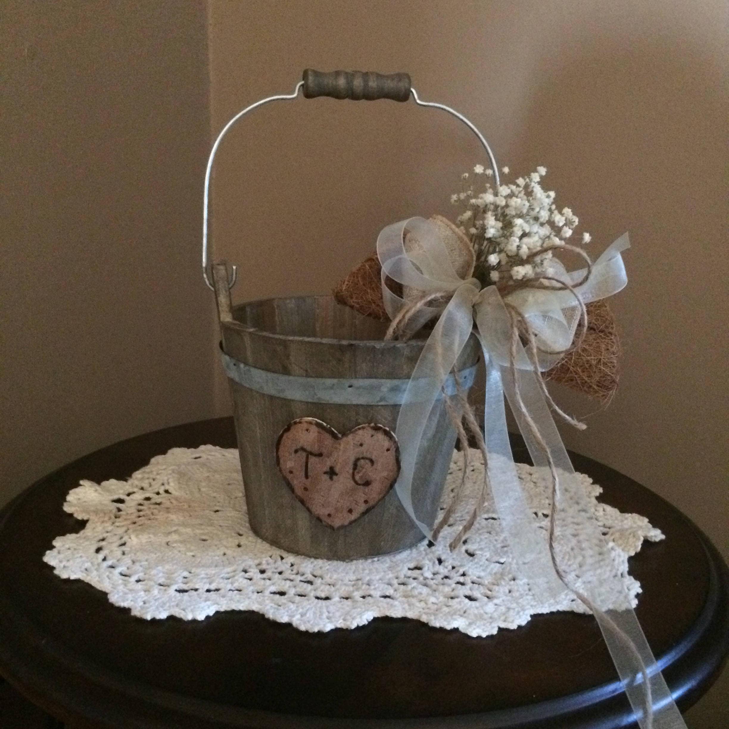 Rustic Flower Girl Basket- Flower Girl Basket- Flowergirl- Burlap ...