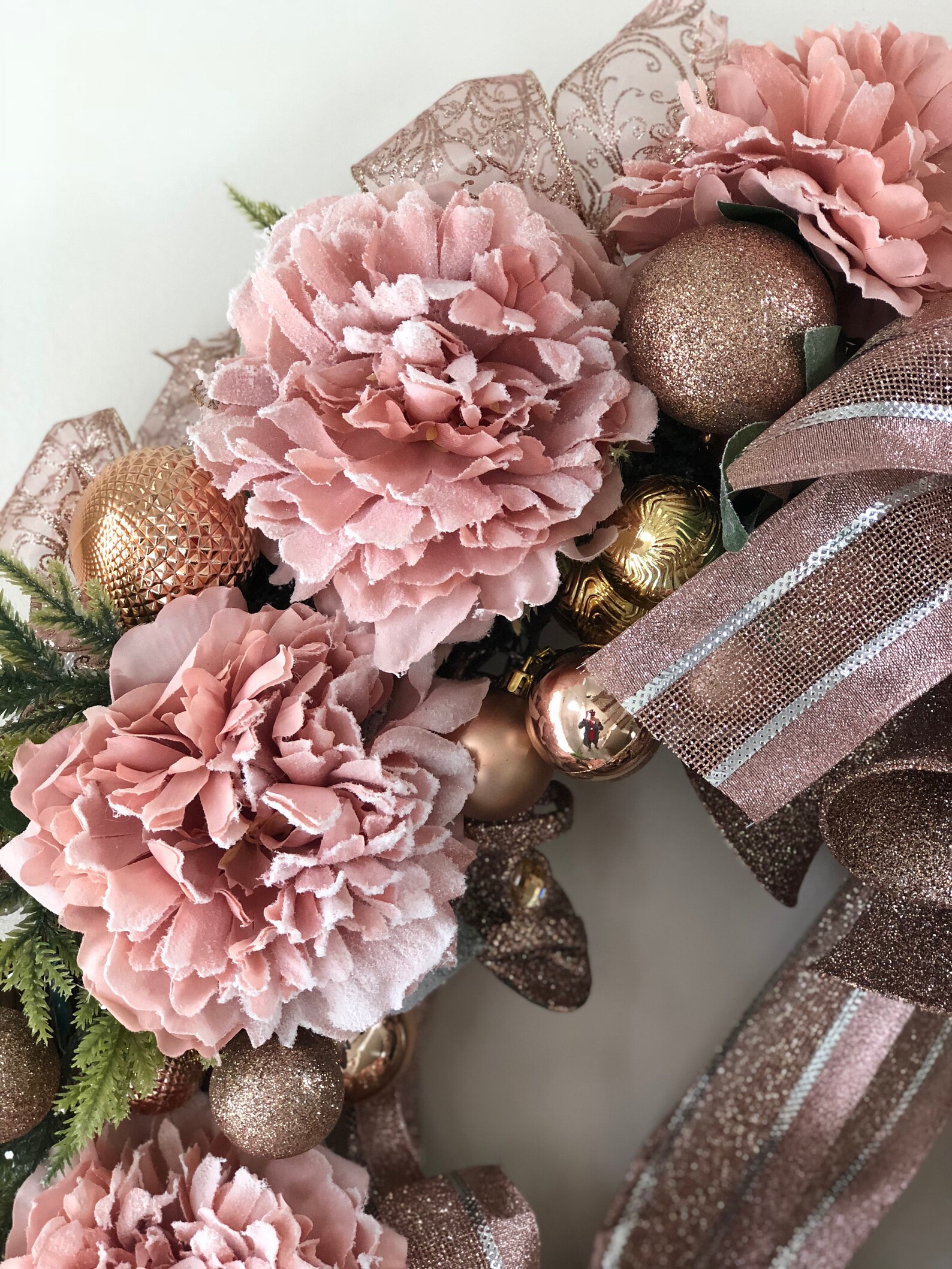 Christmas Wreaths Pink Decor Holidays Wreaths Front Door - Etsy