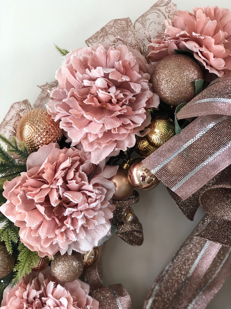 Christmas Wreaths Pink Decor Holidays Wreaths Front Door - Etsy