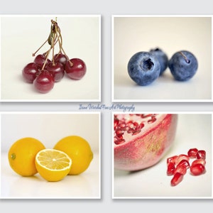 Fruit Photography Set, Modern Kitchen Art Prints on White, Food Wall ...